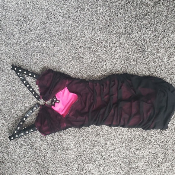 Dolls Kill | Dresses | Hot Pink And Black Mesh Dollskill Mini Dress ...